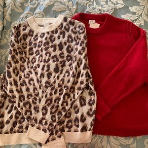 a new day | Tops | Nwt Red And Leopard Print Sweater Lot Size Small ...